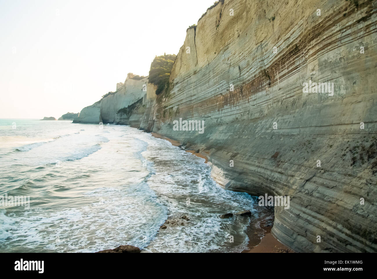 Loggas beach (Peroulades beach, Sunset beach) Corfu Island, Greece ...