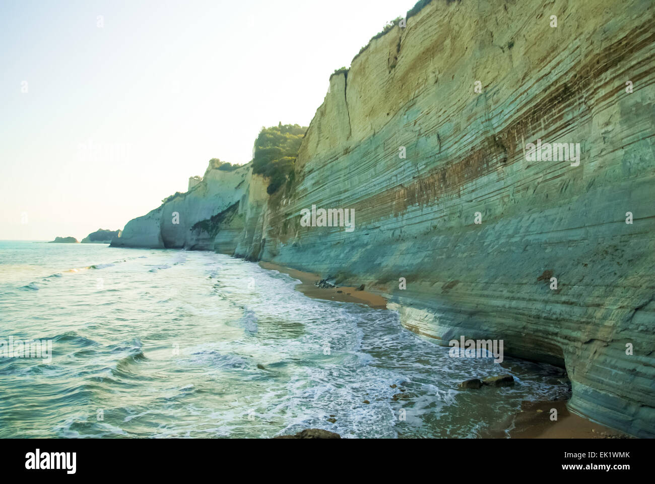 Loggas beach (Peroulades beach, Sunset beach) Corfu Island, Greece ...