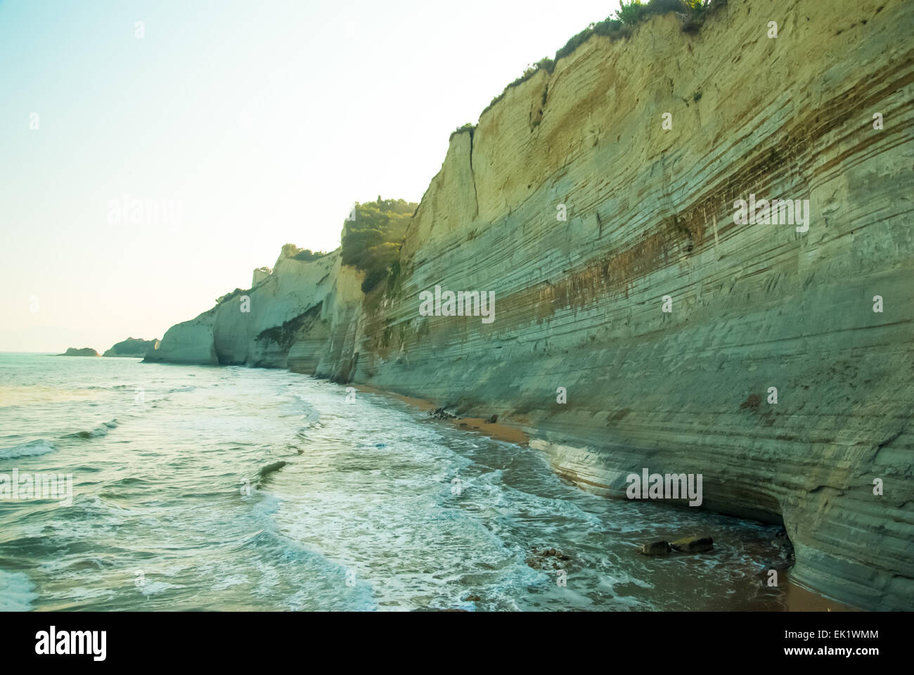 Loggas beach (Peroulades beach, Sunset beach) Corfu Island, Greece ...