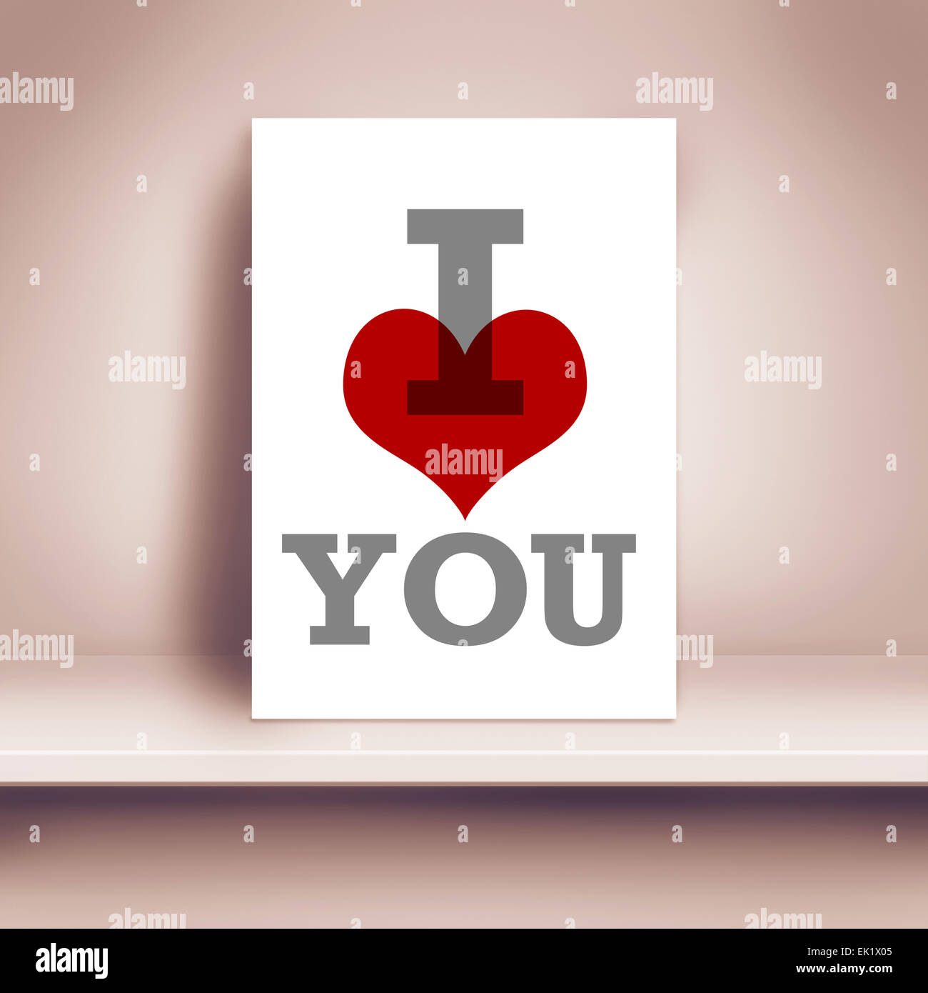 I Love You Romantic Poster on Shelf in The Room Stock Photo - Alamy