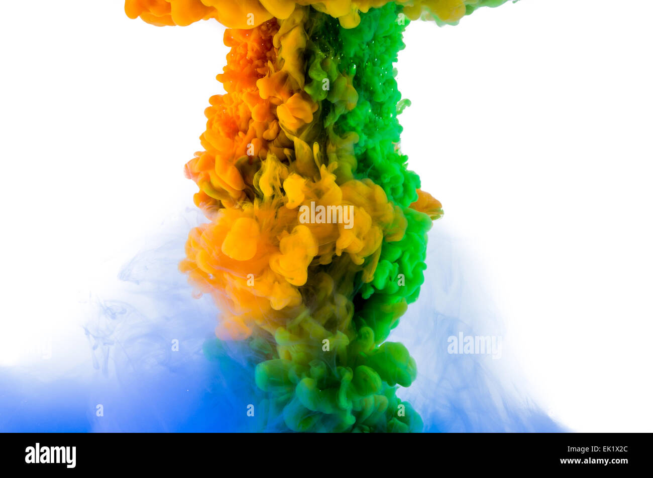colorful ink creating smoke patterns in water Stock Photo - Alamy