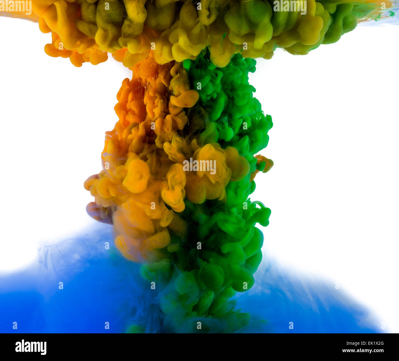 colorful ink creating smoke patterns in water Stock Photo - Alamy