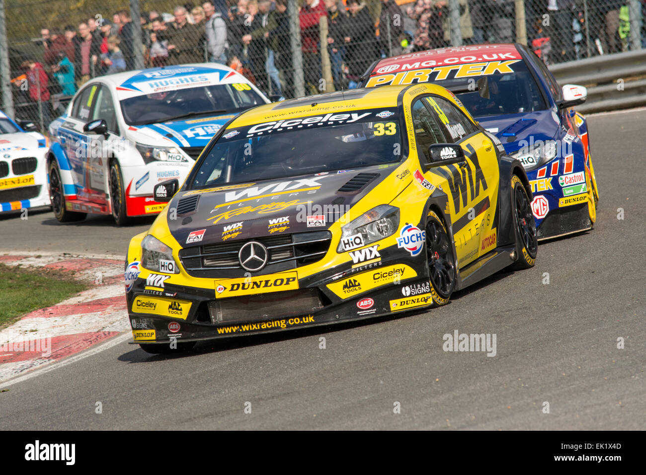 Brands Hatch, Fawkham, Longfield, UK. 5th April, 2015. Adam Morgan and ...