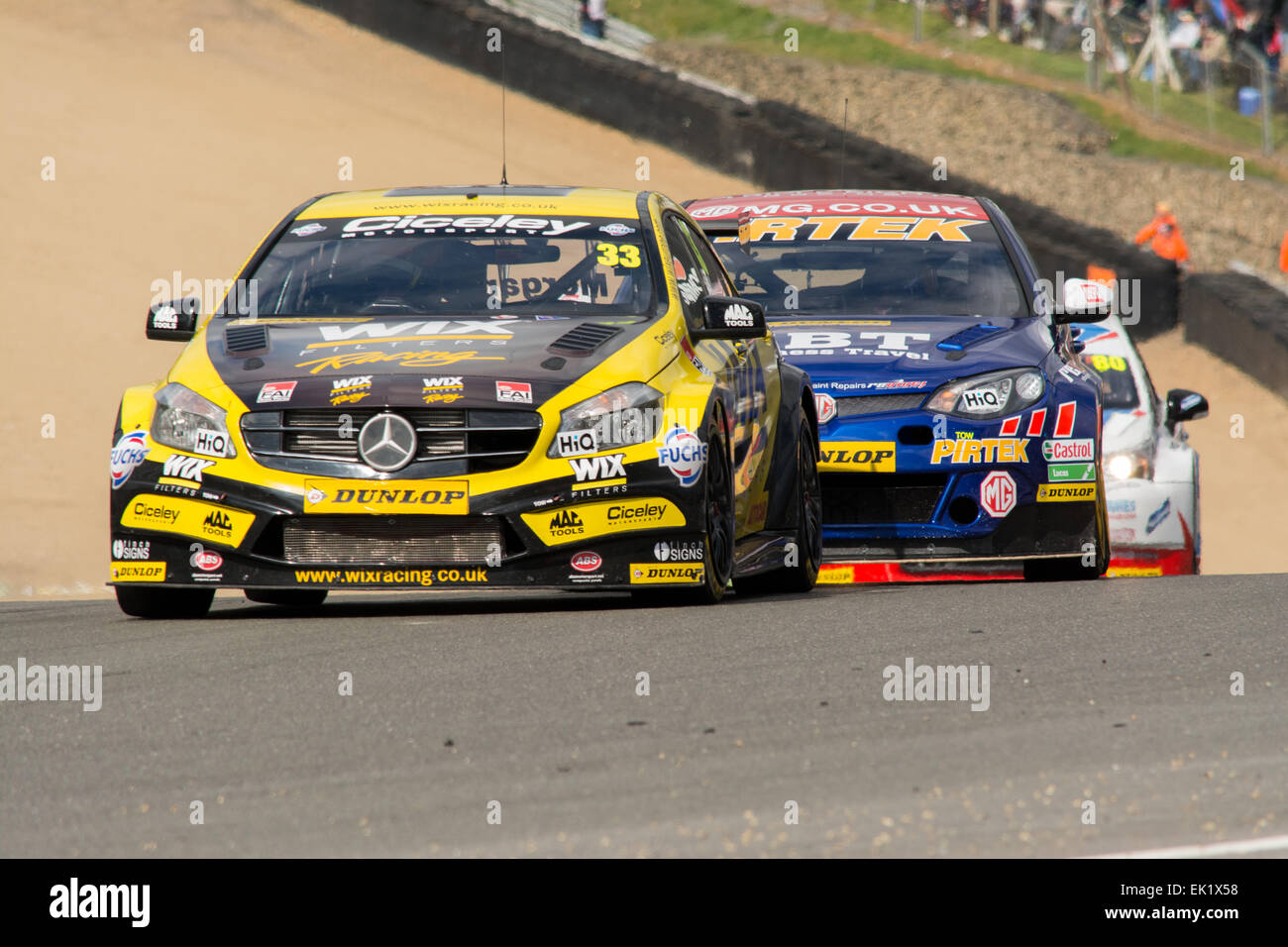 Brands Hatch, Fawkham, Longfield, UK. 5th April, 2015. Adam Morgan and ...