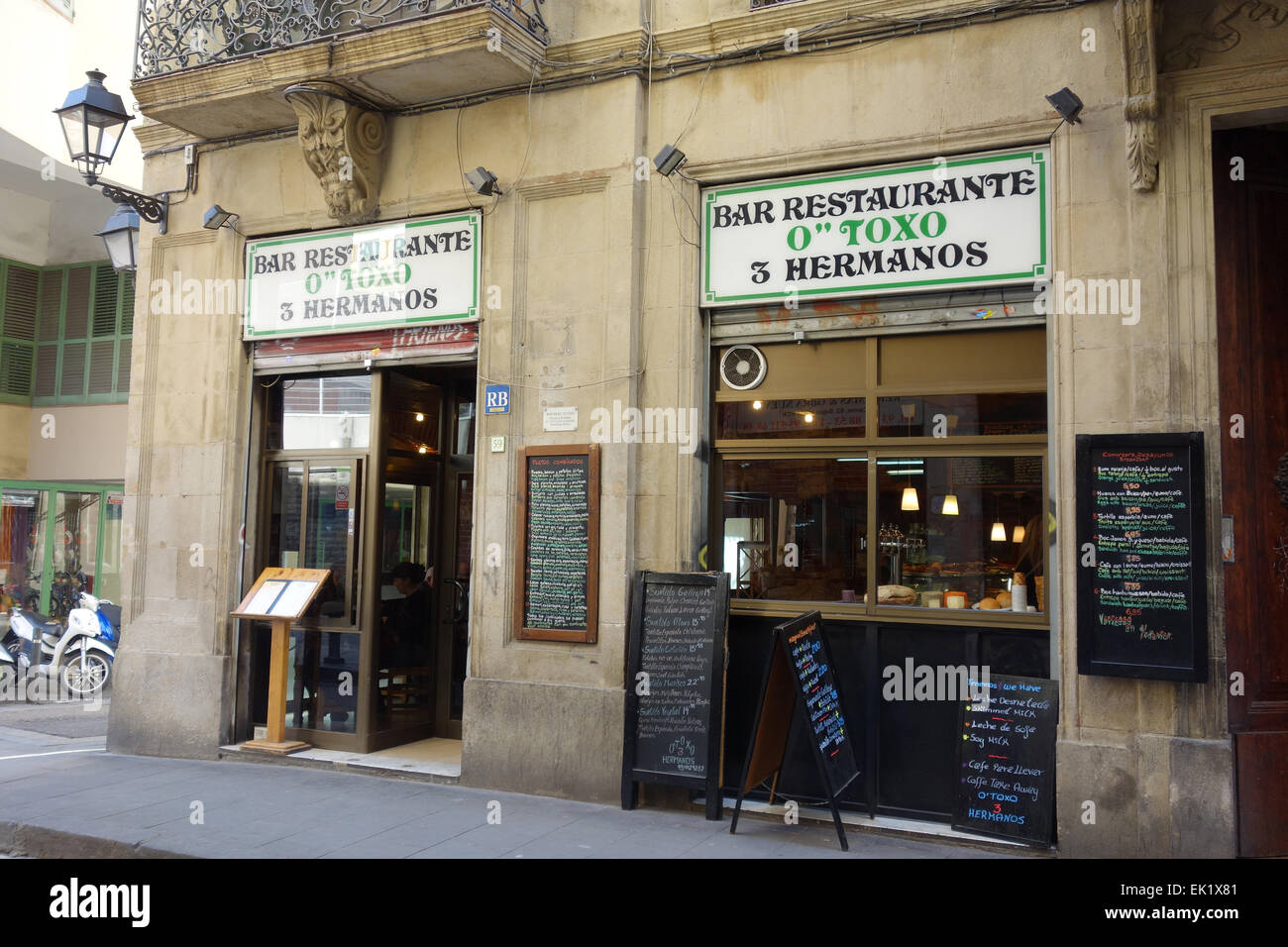 Traditional bar restaurant in el Raval area of Barcelona, Catalonia ...
