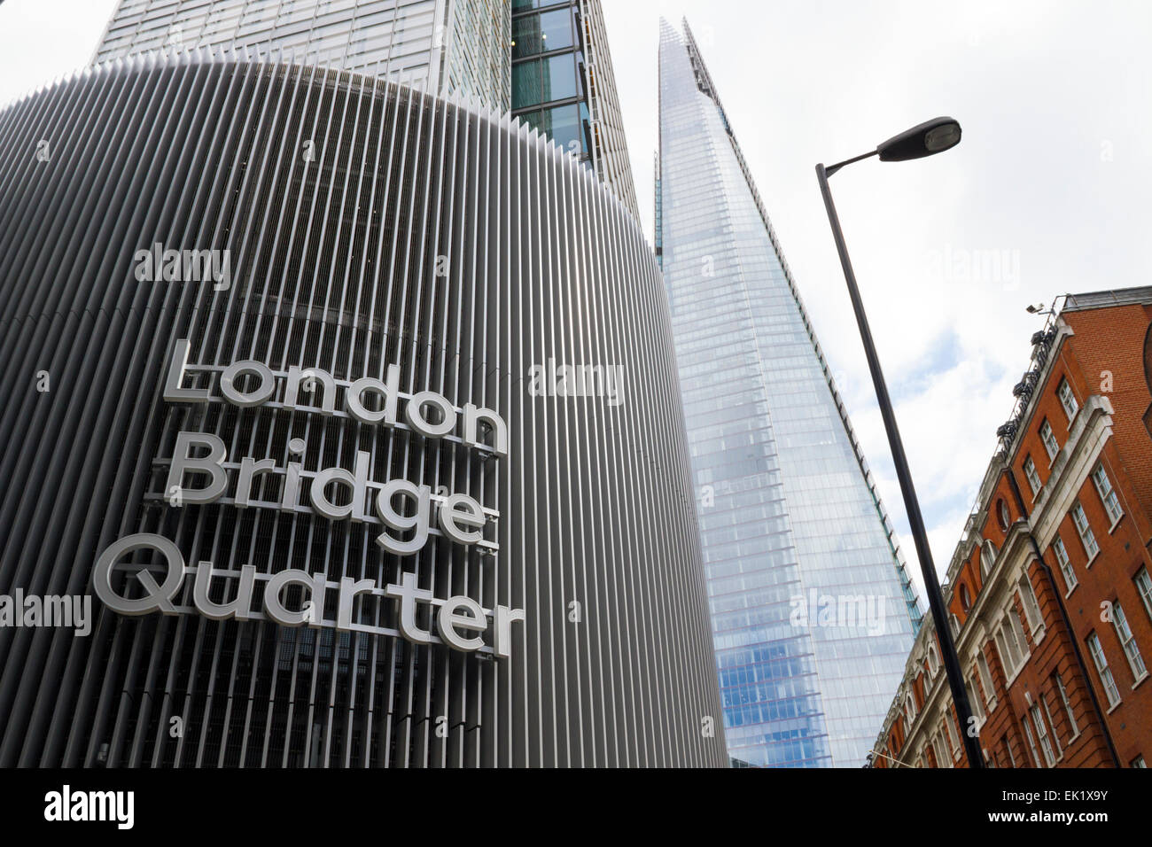 London Bridge Quarter sign on building, London Bridge, Shard London in ...