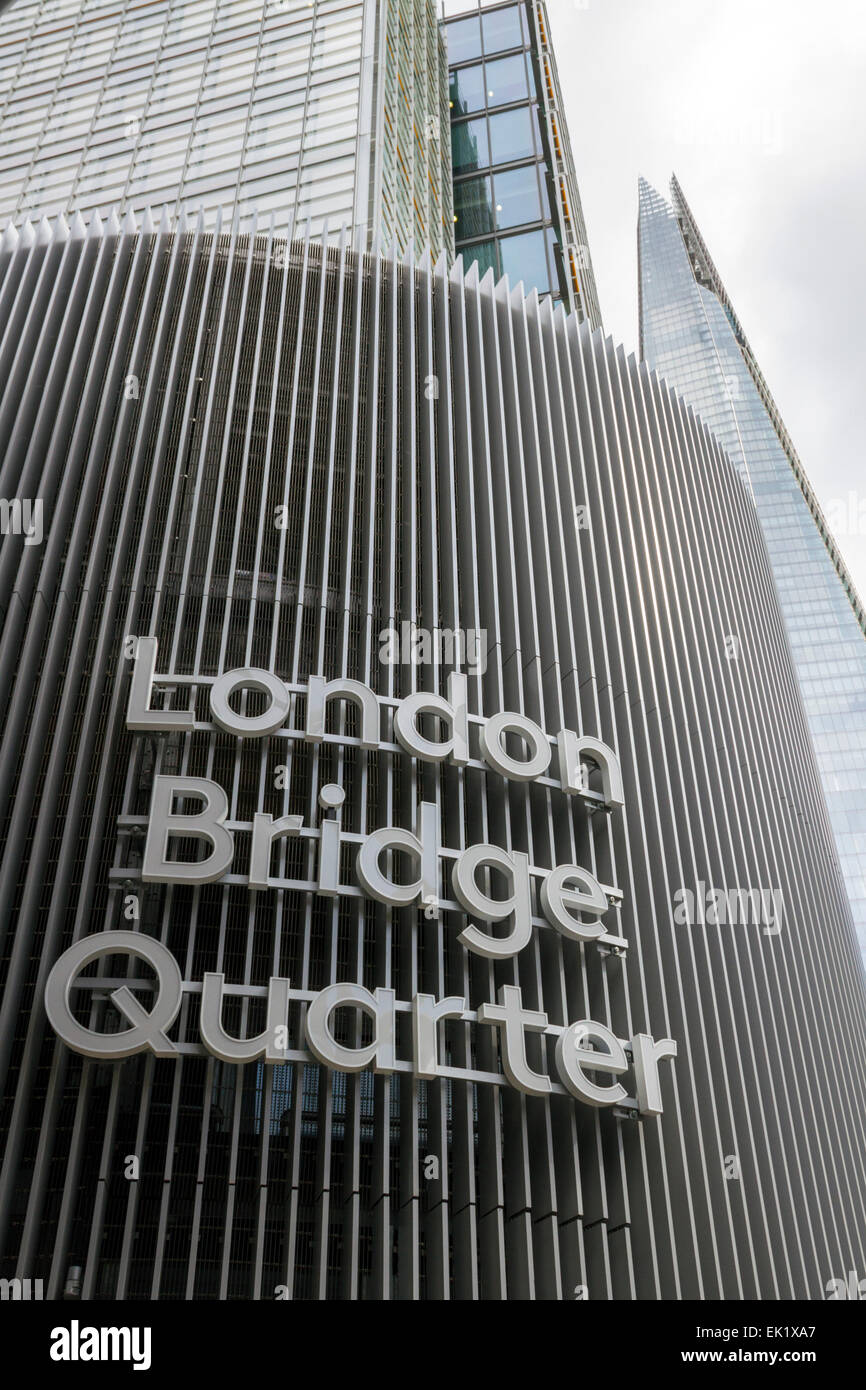 London Bridge Quarter sign on building, London Bridge, Shard London in ...
