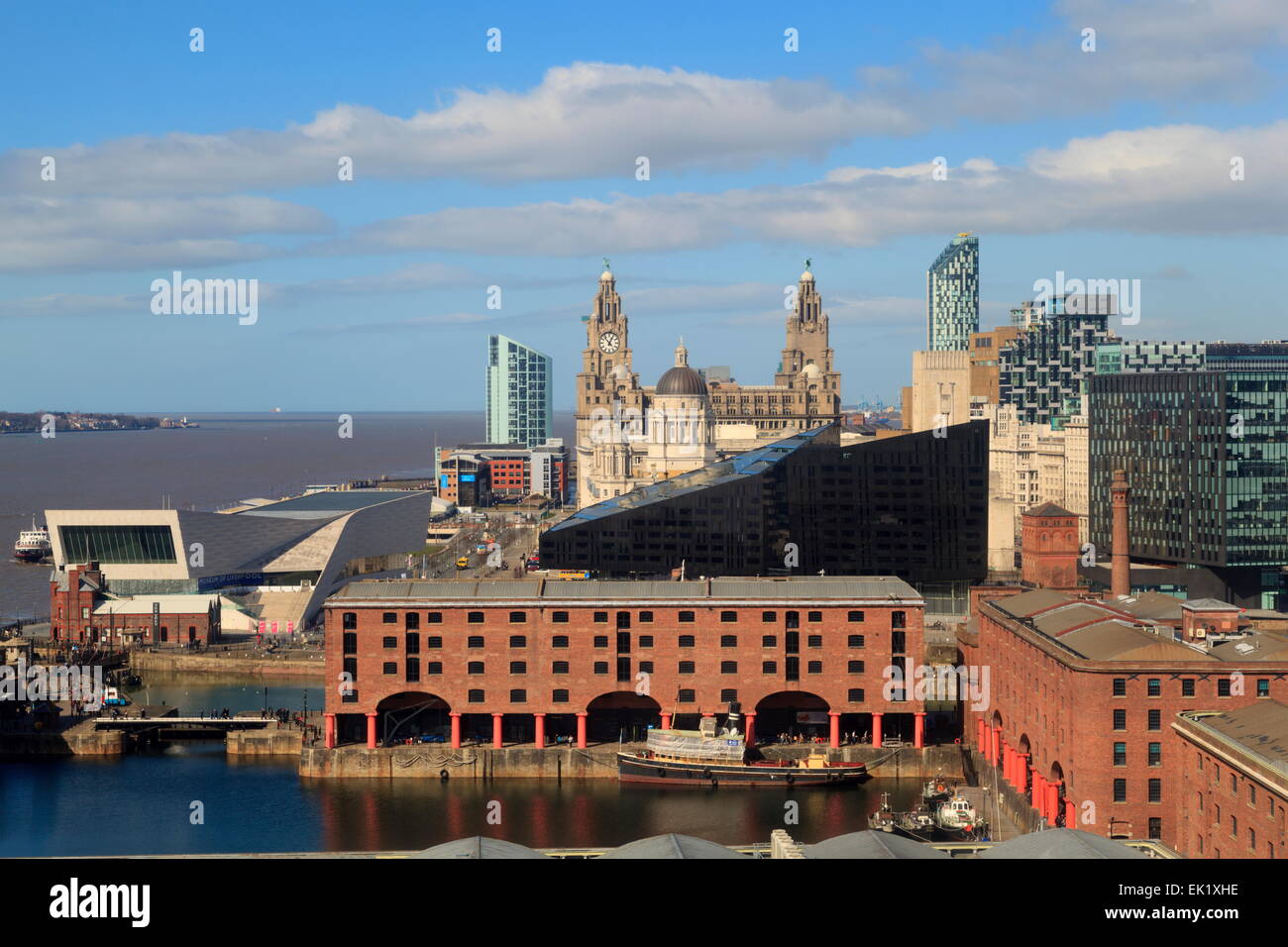 Liverpool waterfront as seen from The Wheel of Liverpool Stock Photo ...