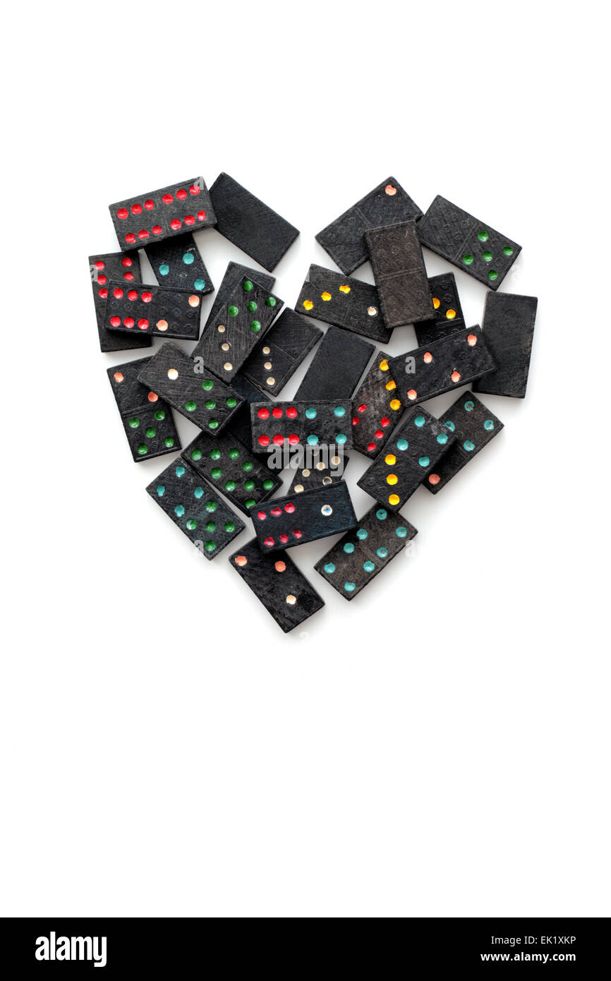 Heart shape dominoes Stock Photo - Alamy