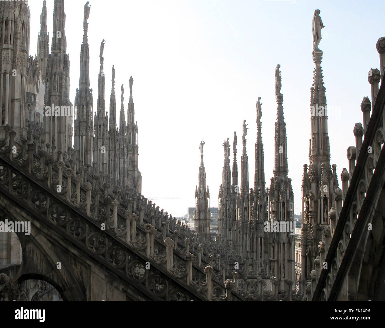 The spires on the roof of the Milan Cathedral (Duomo di Santa Maria ...