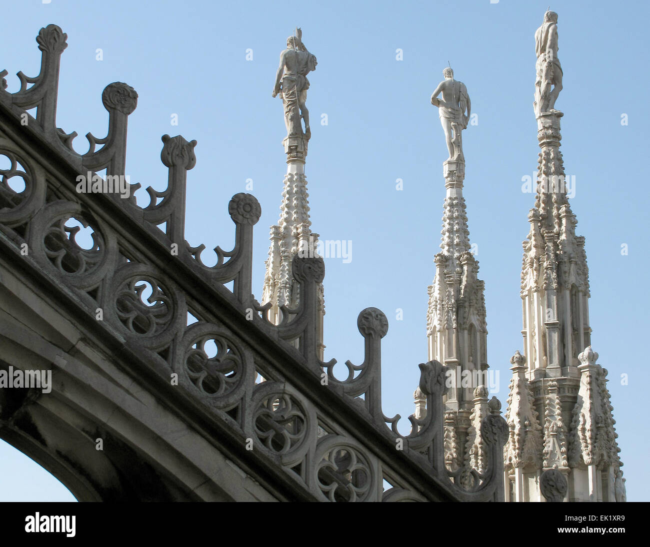 Spires on the roof of the Milan Cathedral (Duomo di Santa Maria ...