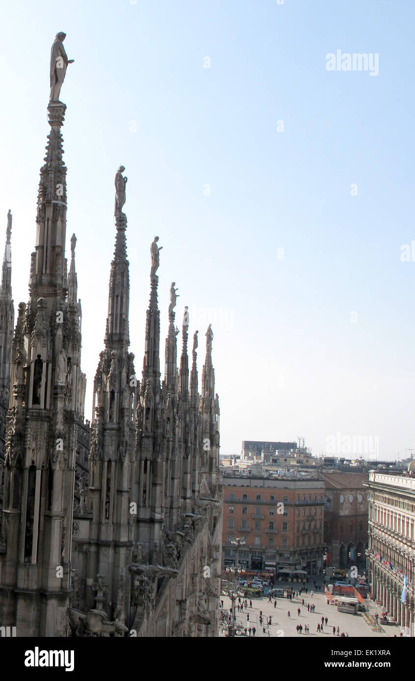 The spires on the roof of the Milan Cathedral (Duomo di Santa Maria ...