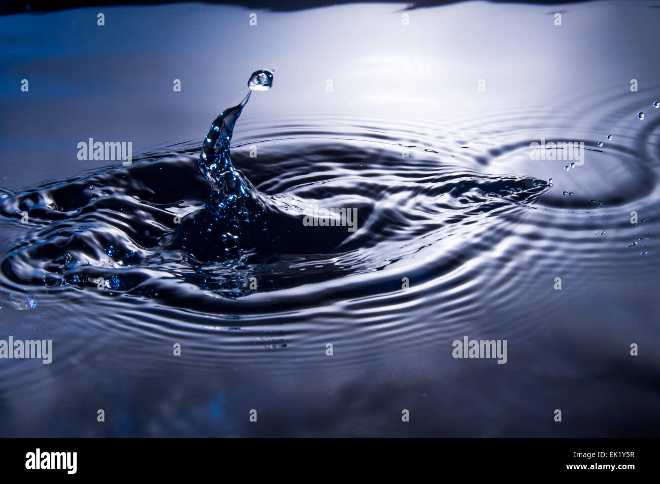 Drop of water splashing on surface Stock Photo - Alamy
