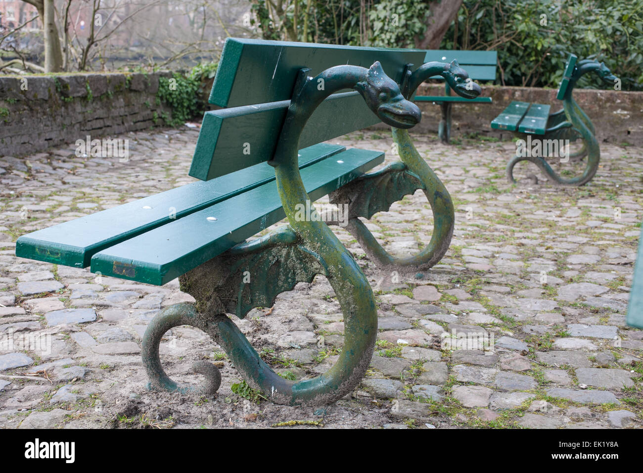 Serpent benches, Bruges, Belgium Stock Photo - Alamy