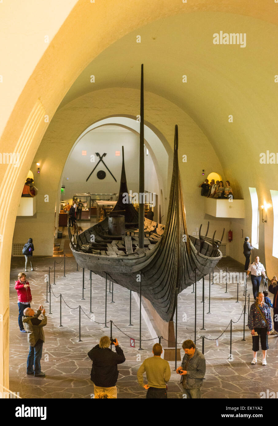 Oseberg ship at the Viking Ship Museum, Bygdøy, Oslo, Norway Stock ...