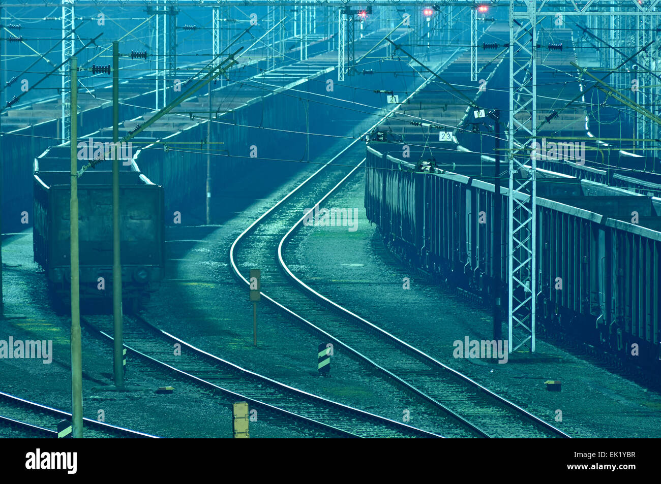 Freight train night hi-res stock photography and images - Alamy