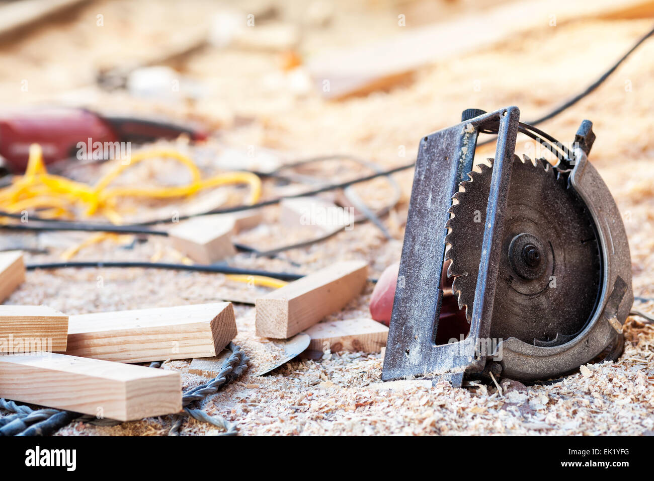 power saws circular equipment work electrical Stock Photo - Alamy