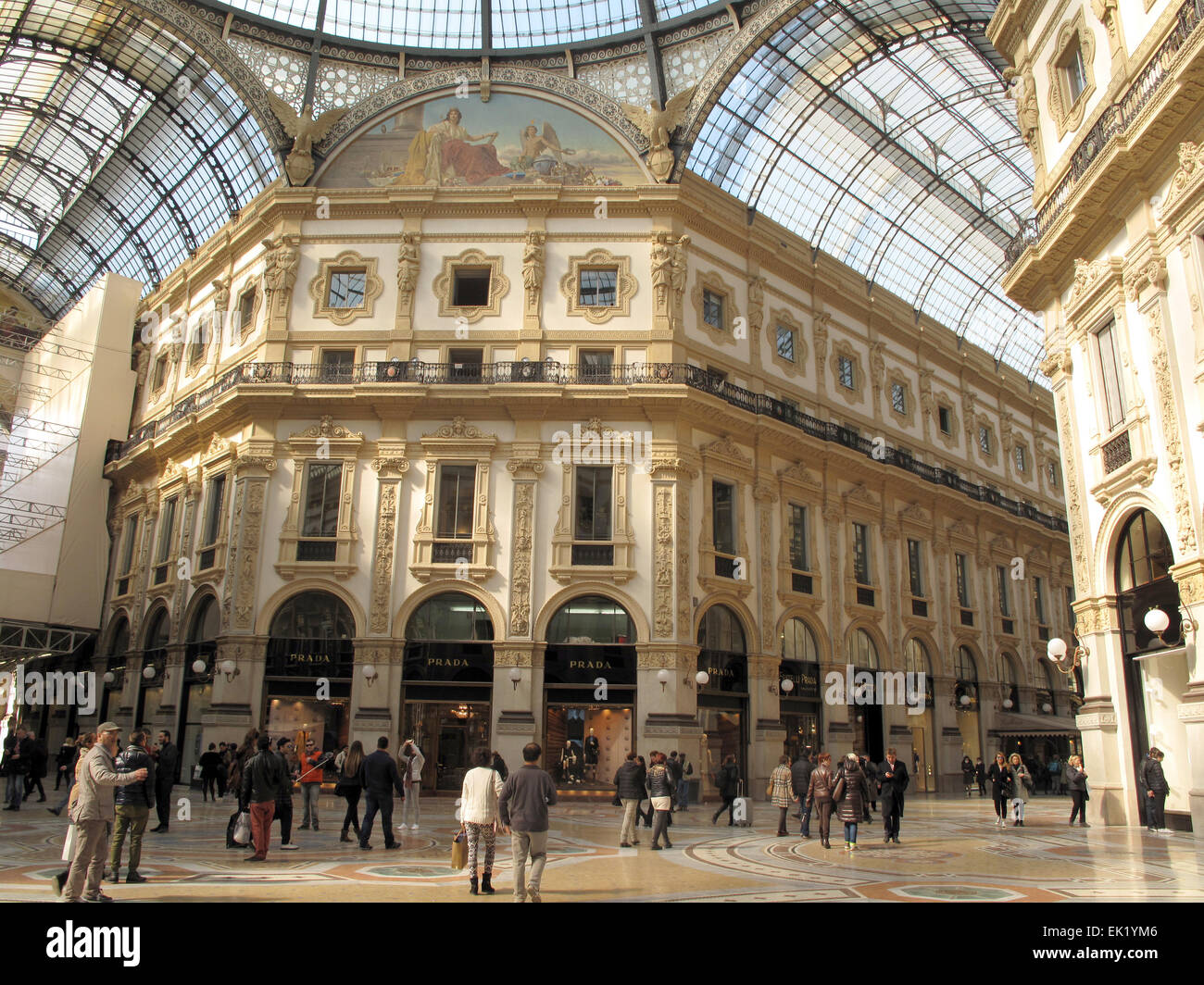 Milan, Italy. 13th Mar, 2015. View of the roofed shopping mall Galleria ...