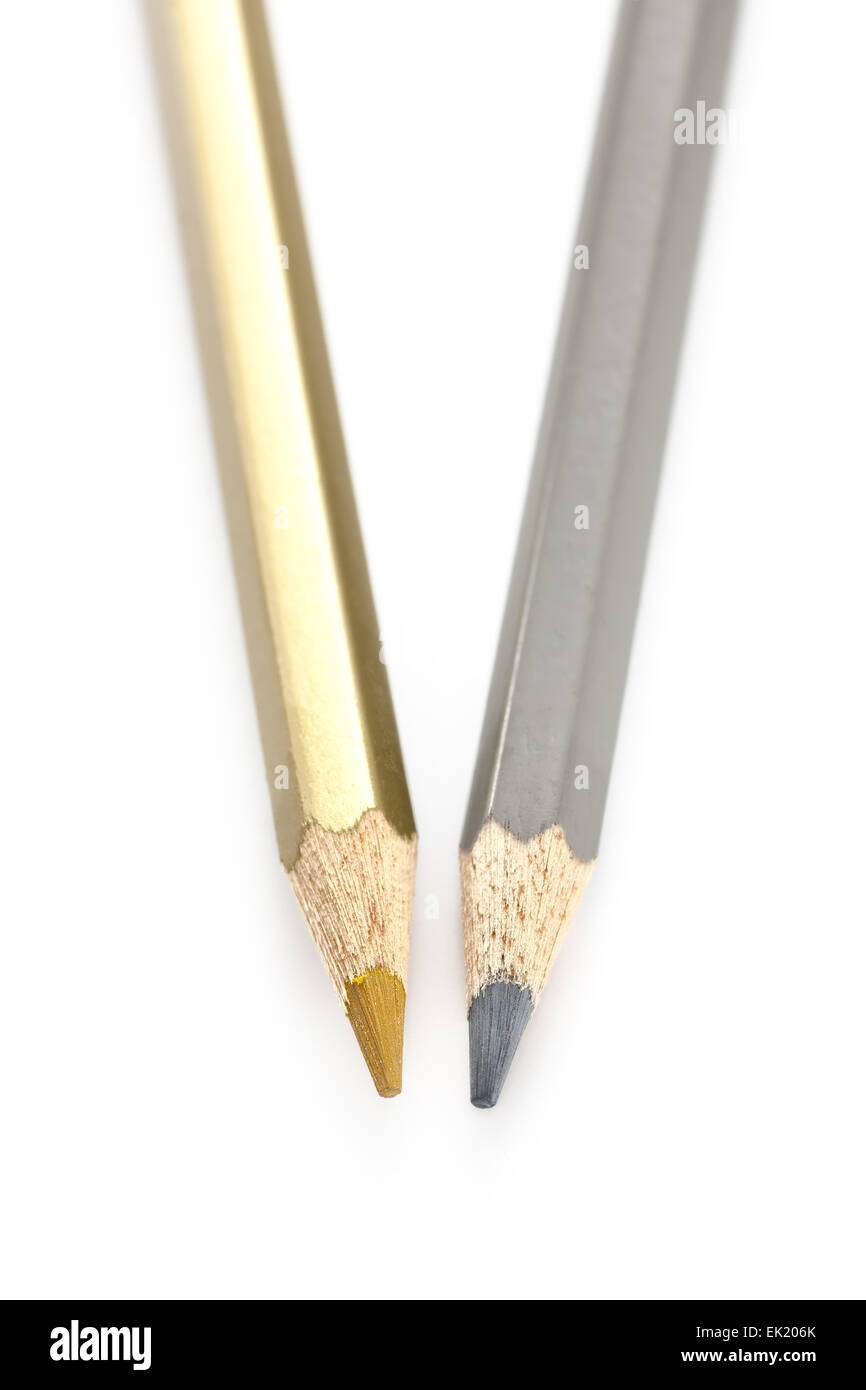 pencil color gold silver object Stock Photo - Alamy
