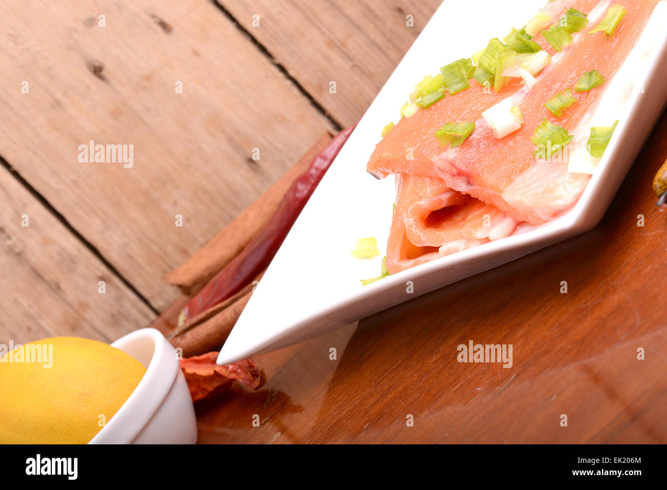 Slice of red fish salmon Stock Photo - Alamy