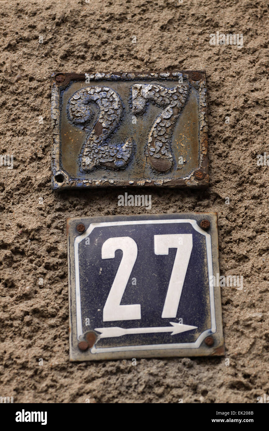 House numbers in different styles and colors (concept for real estate ...