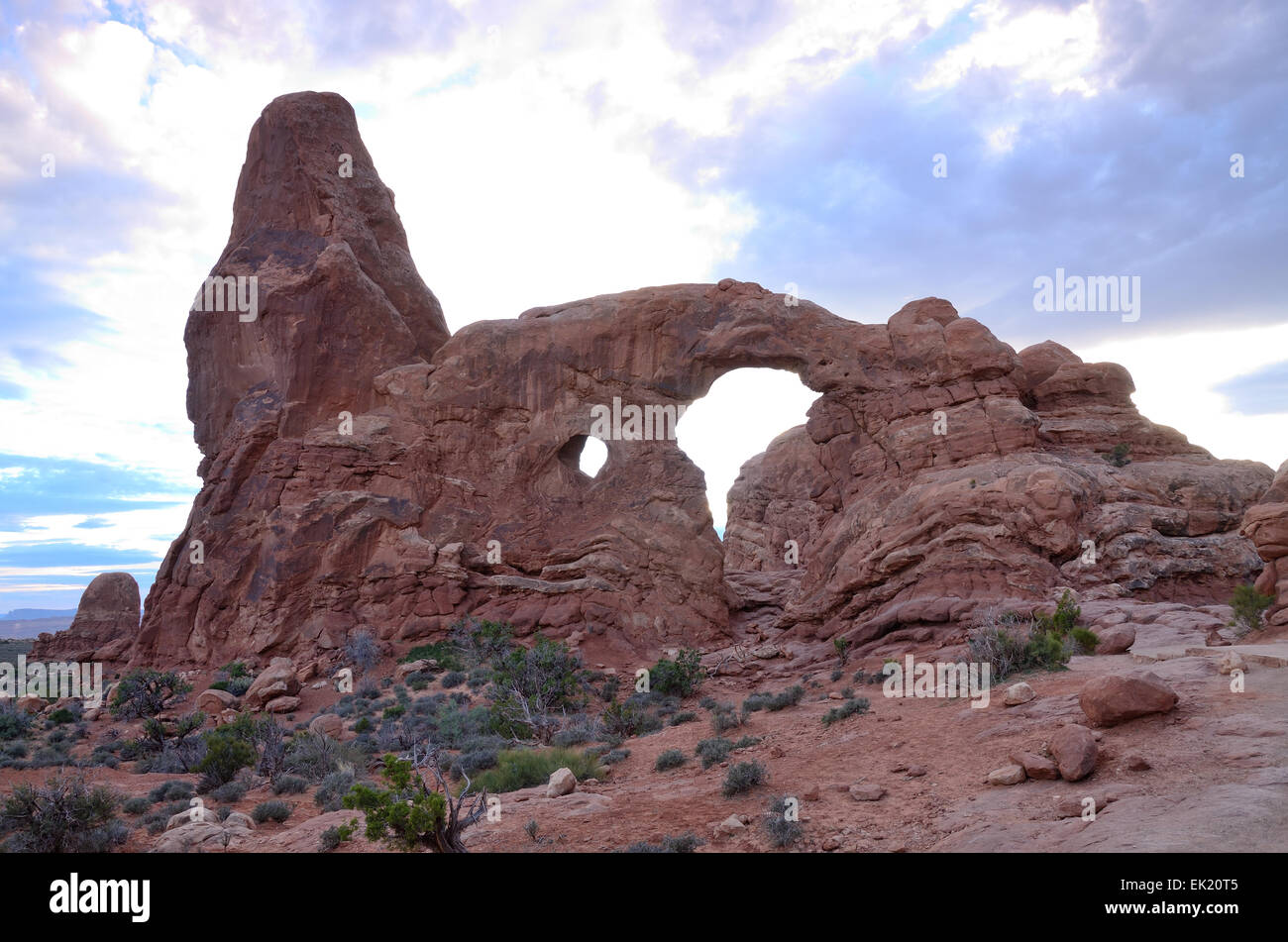 Window arches at sunset, Arches National Park Stock Photo - Alamy