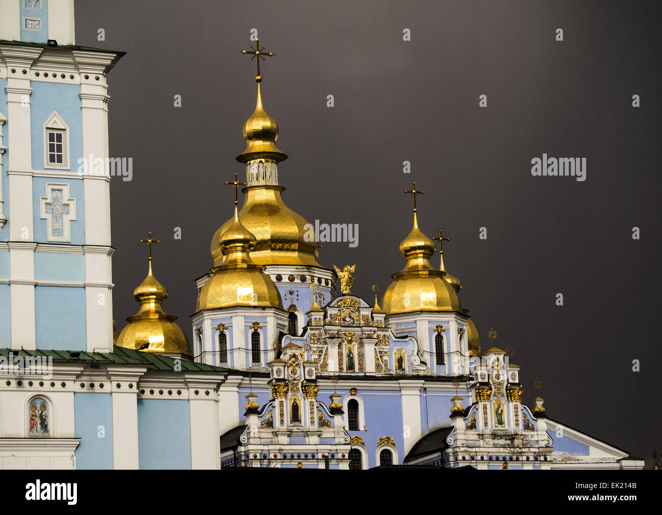 Holy St. 5th Apr, 2015. Michael's Golden-domed temple. -- On Palm ...