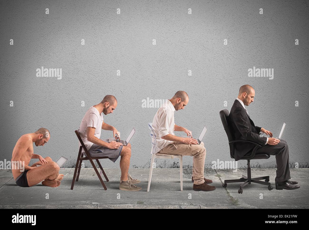 Evolution a businessman Stock Photo - Alamy