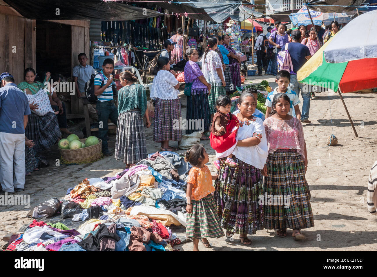 Market day on Lanquin town in Guatemala Stock Photo - Alamy