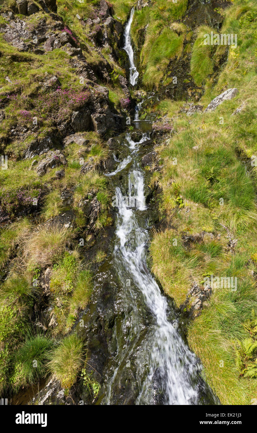 Water cascade in Cwm Croesor. Snowdonia National Park, Gwynedd, North ...