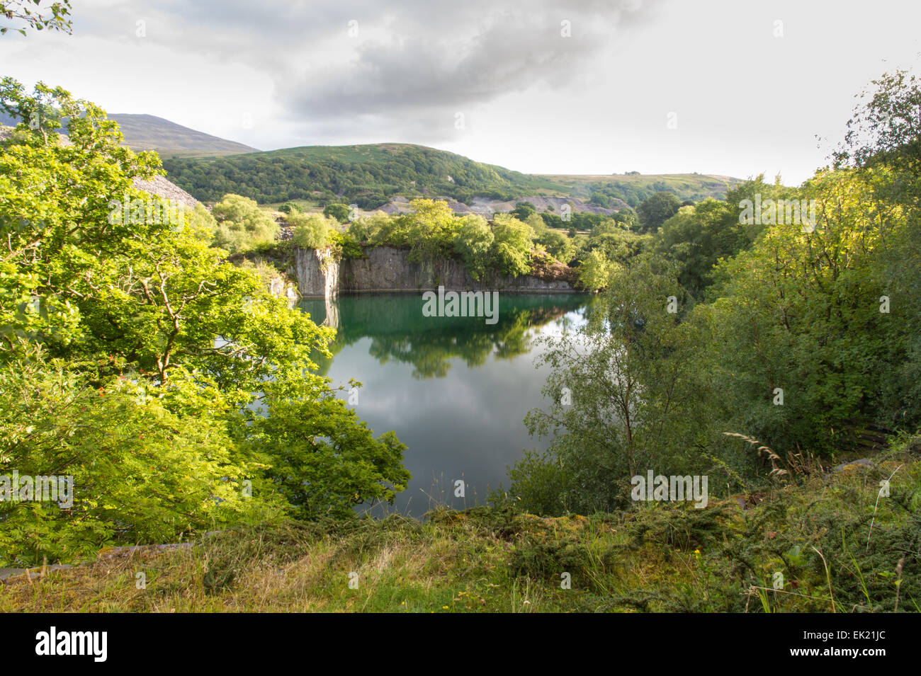 Looking across the disused Dorothea Slate Quarry, Nantlle, Gwynedd ...