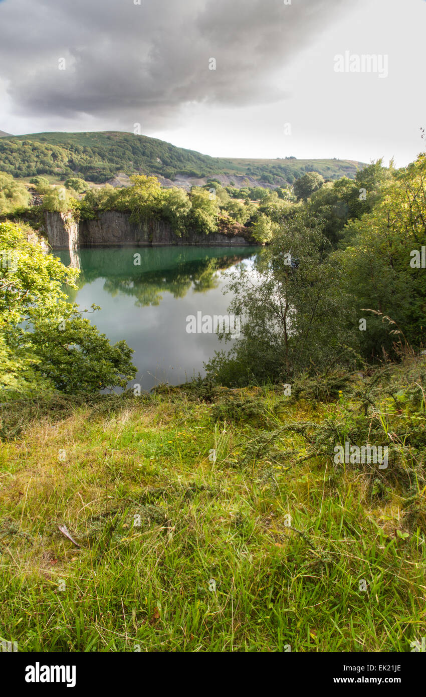 Looking across the disused Dorothea Slate Quarry, Nantlle, Gwynedd ...
