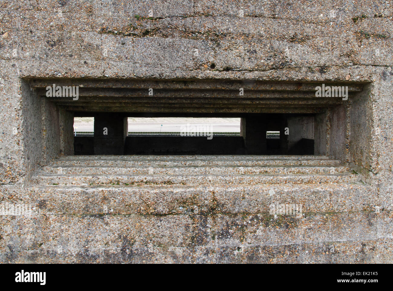 Concrete loophole of WWII Vickers Machine Gun Post Stock Photo - Alamy