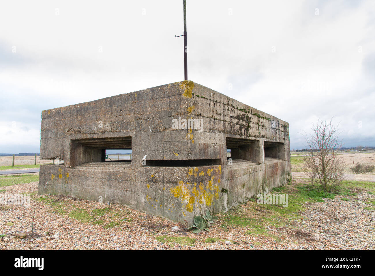 Concrete WWII Vickers Machine Gun Post. Rye Harbour, Kent, England ...