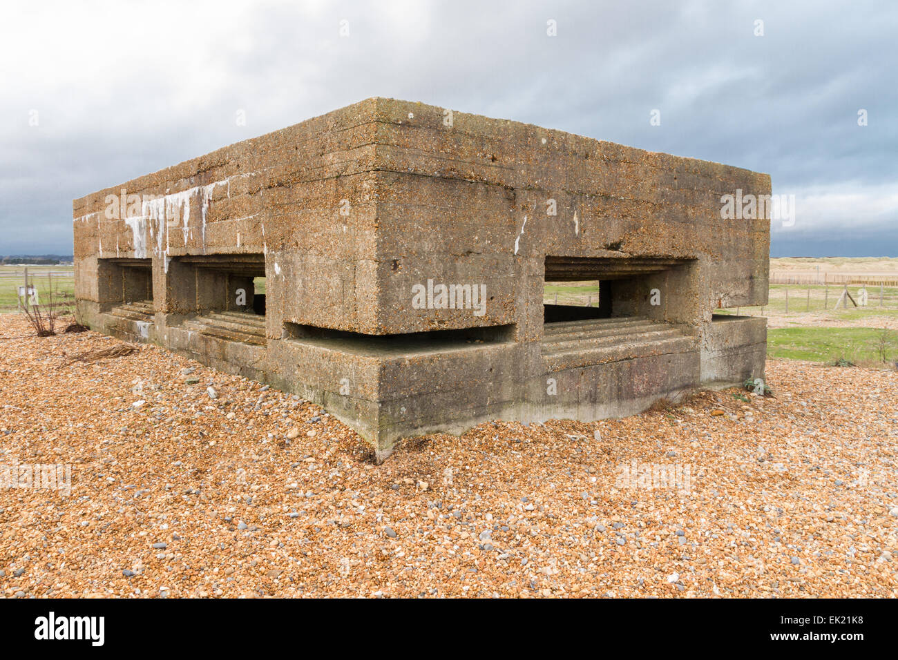 Concrete WWII Vickers Machine Gun Post. Rye Harbour, Kent, England ...
