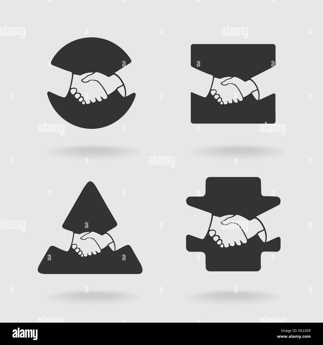 Handshake Symbol Set Stock Photo - Alamy