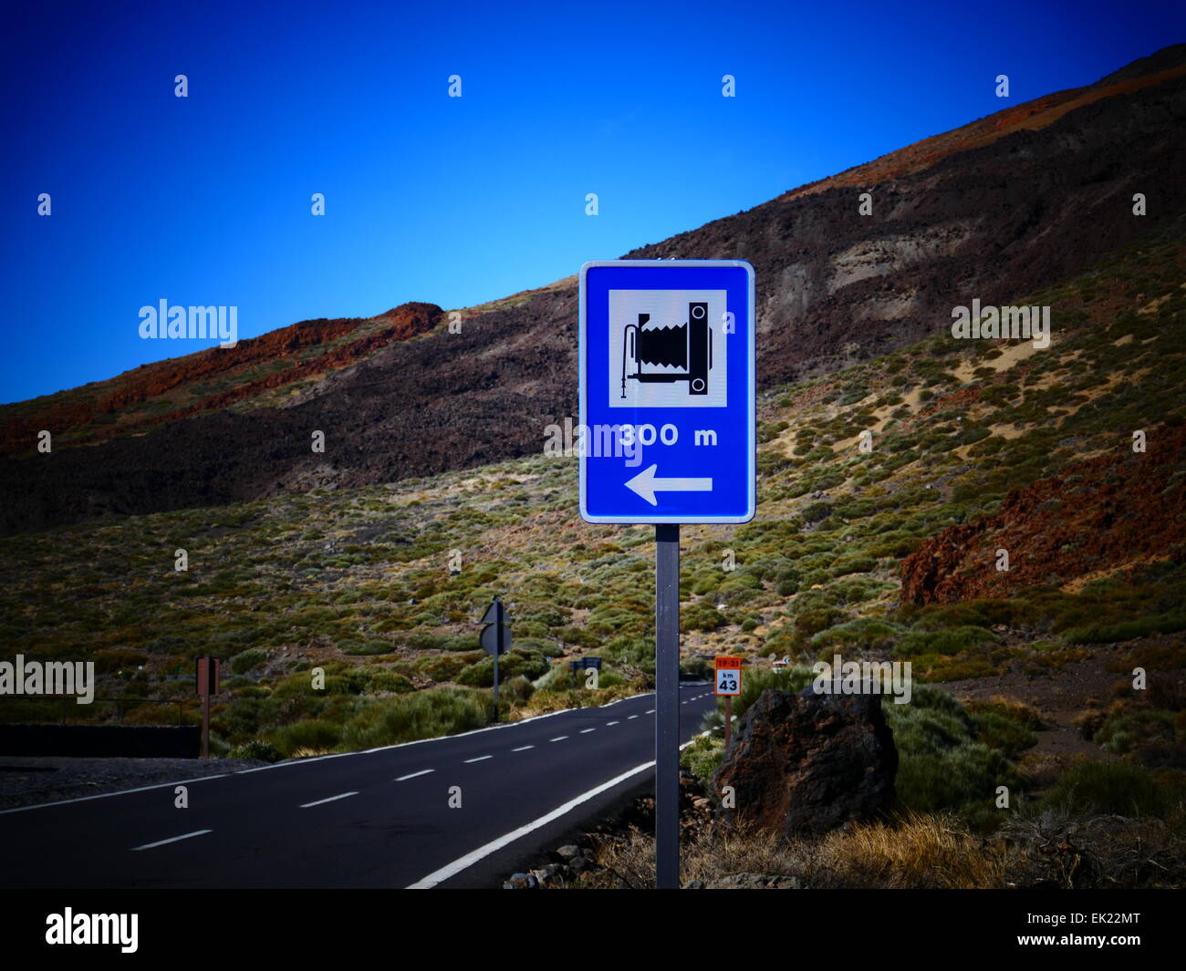 View point signs at Mt Teide Parque Nacional del Teide Tenerife island ...