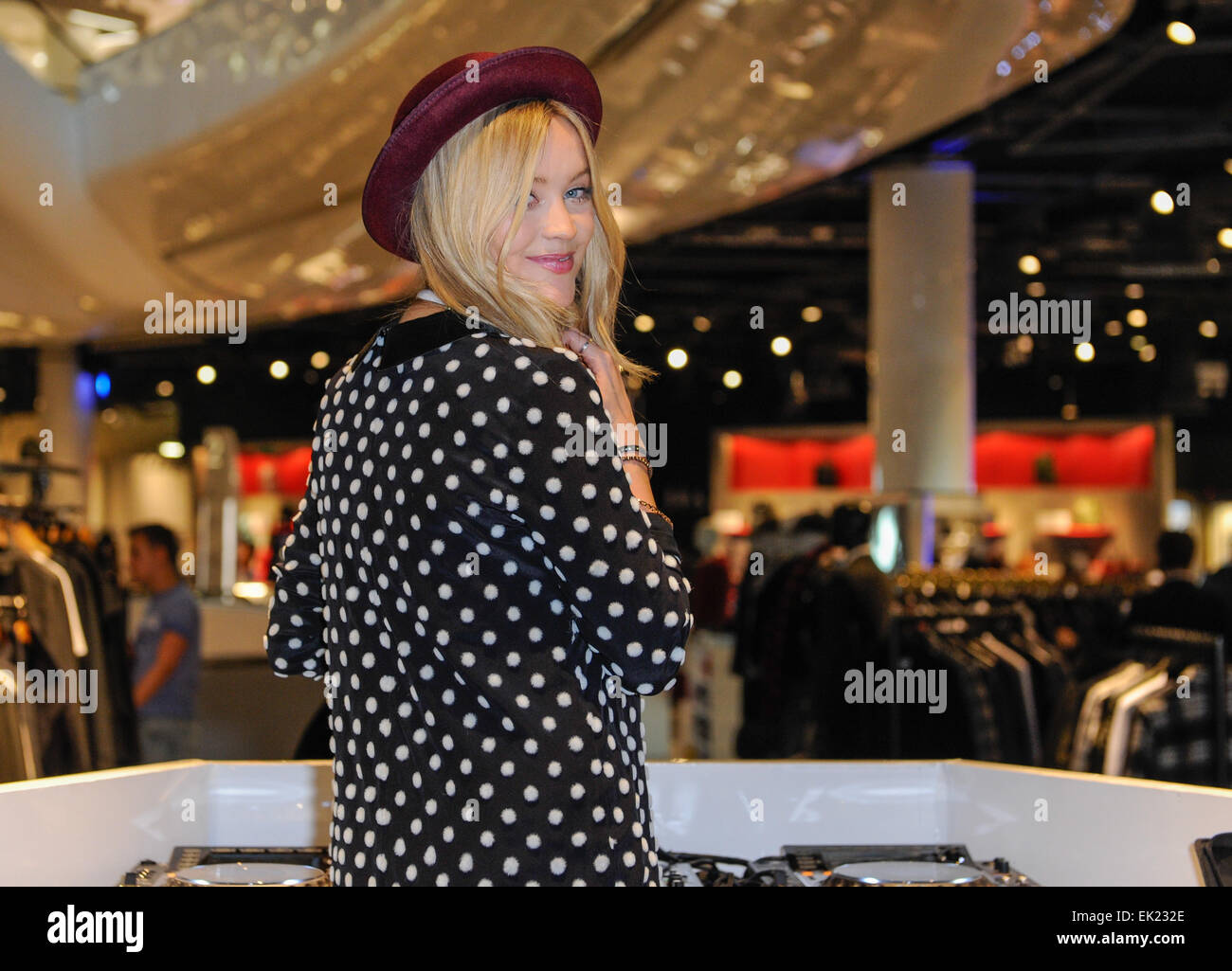 Laura Whitmore plays a DJ set at the Destination Menswear GQ event in ...