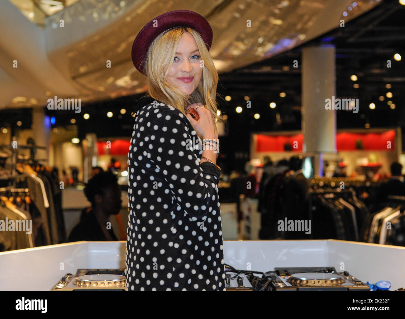 Laura Whitmore plays a DJ set at the Destination Menswear GQ event in ...