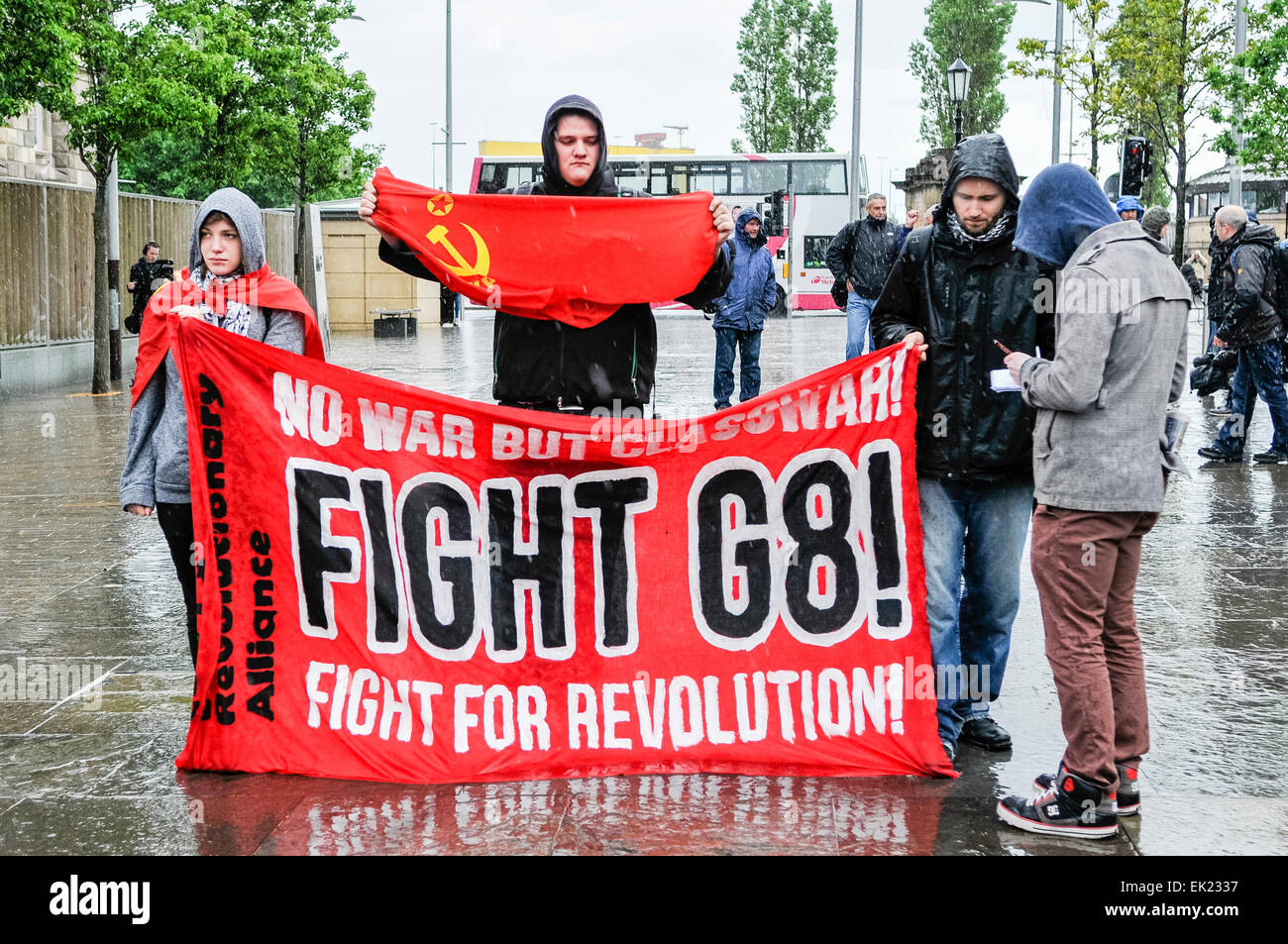 Belfast, Northern Ireland. 15th June 2013. Socialists branding a Soviet ...