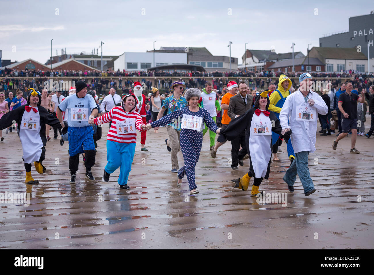 The 45th Redcar Boxing Day Dip 2014, North Yorkshire Stock Photo - Alamy