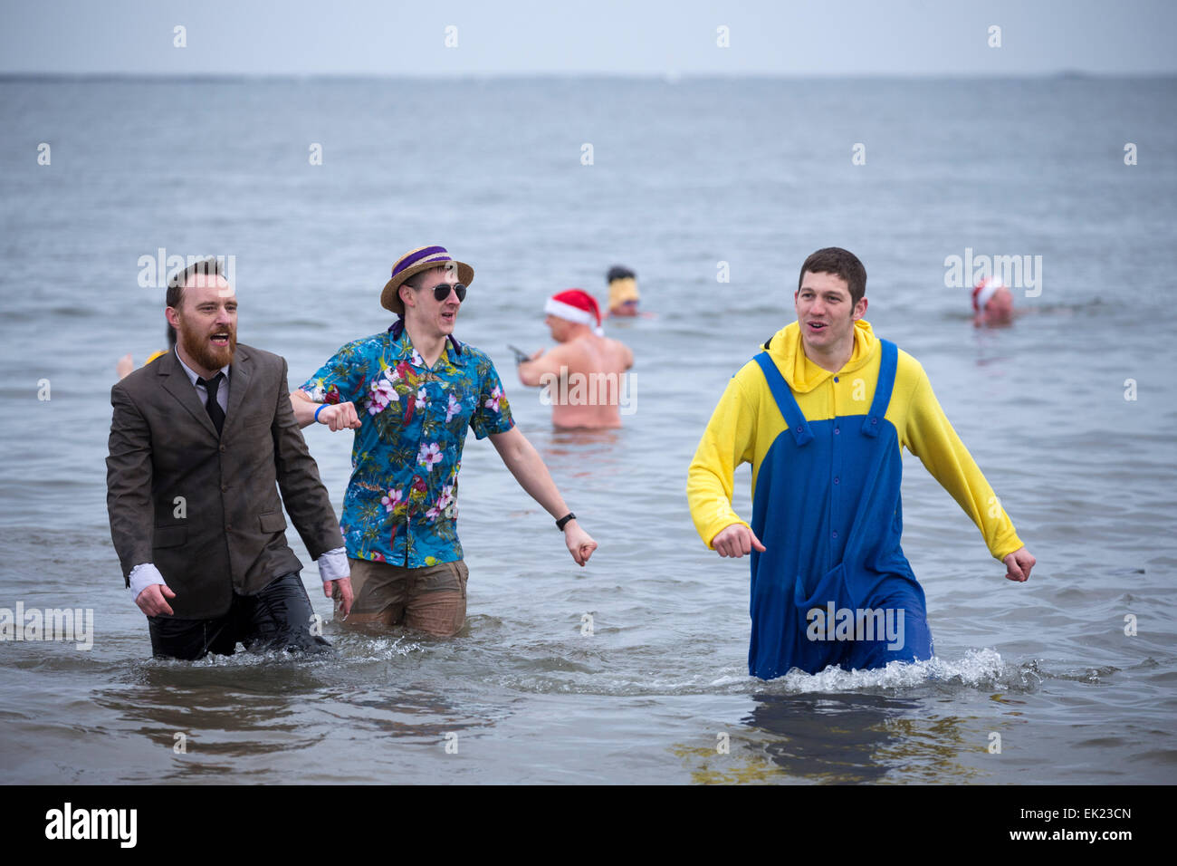 The 45th Redcar Boxing Day Dip 2014, North Yorkshire Stock Photo - Alamy