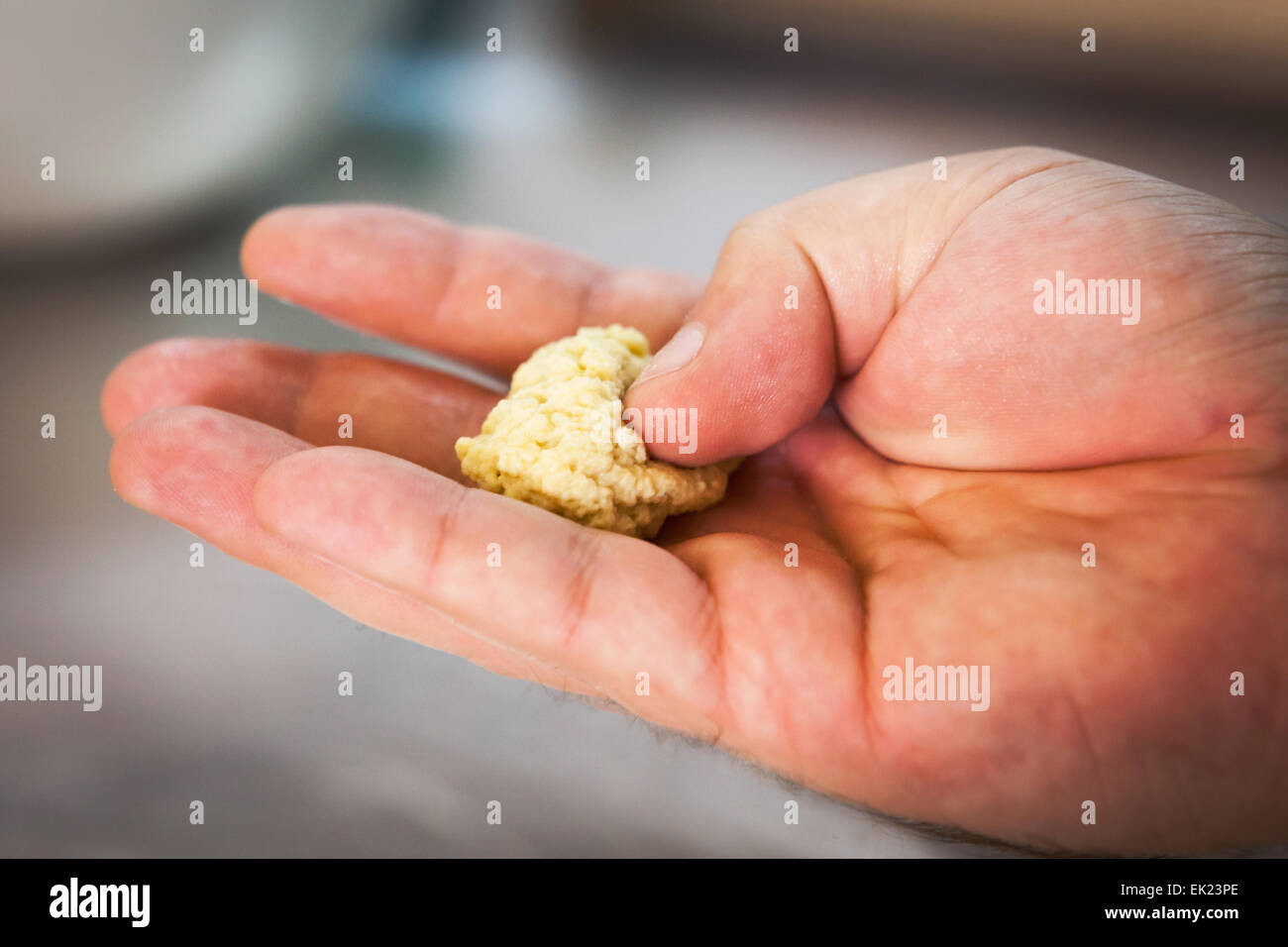 Seitan, the oriental meat replacement made from washed wheat can be ...
