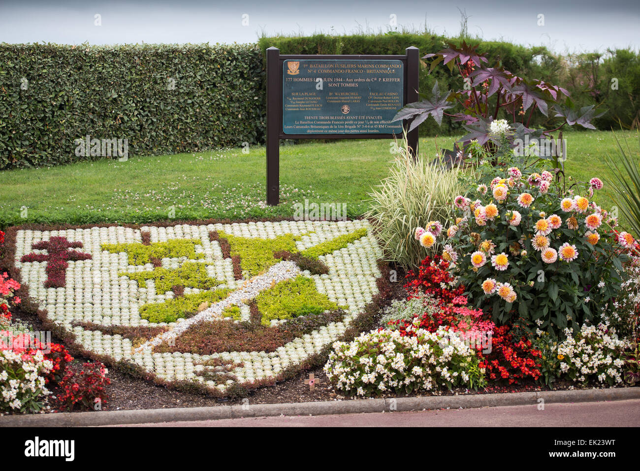 The Flame Monument at Sword beach, Ouistreham, Normandy, France Stock ...