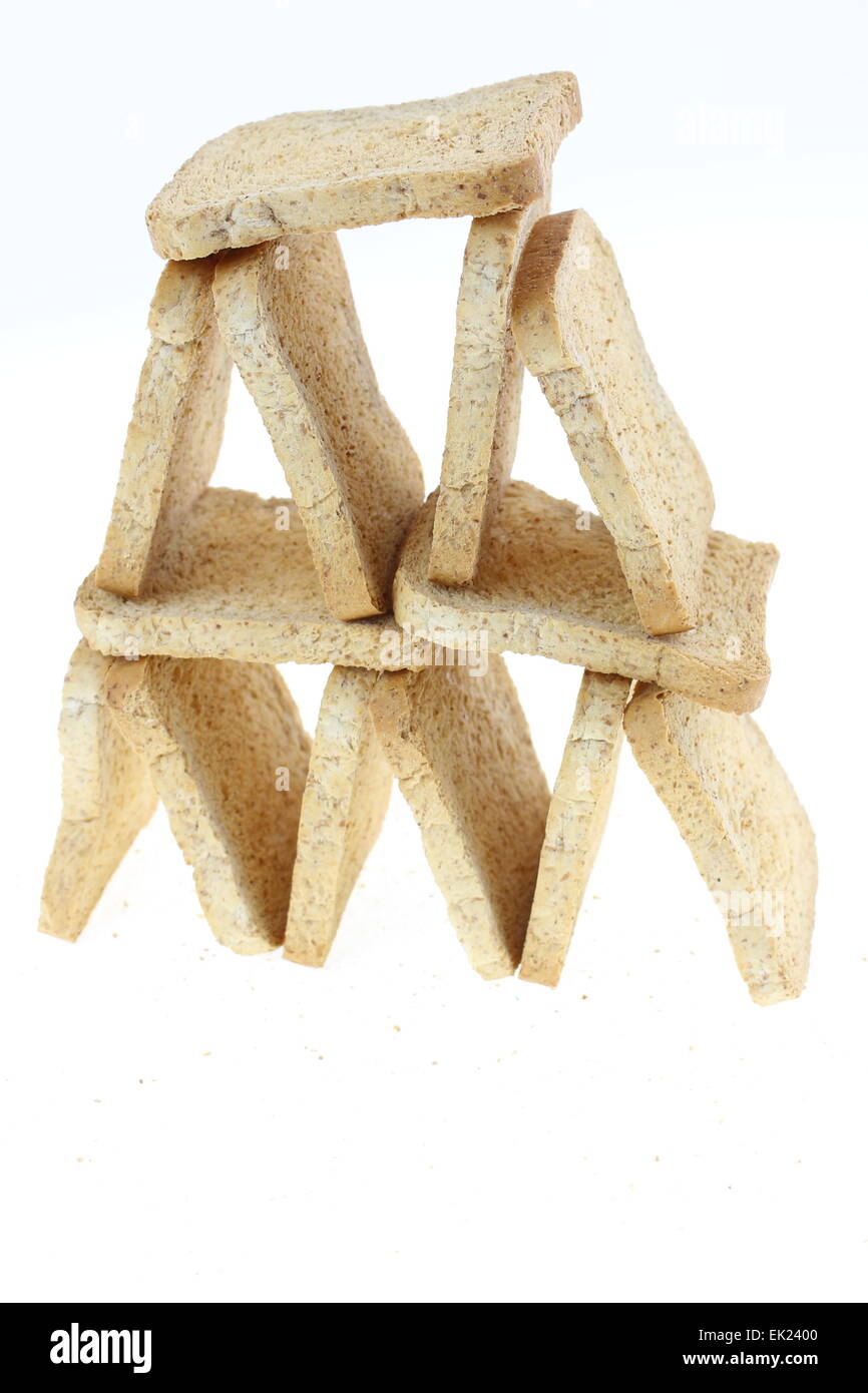 Pyramid of biscuits crisp white background Stock Photo - Alamy