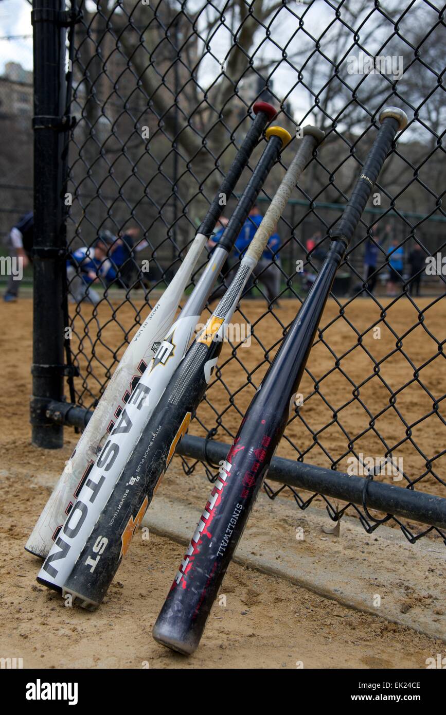 Baseball bats ready to go Stock Photo - Alamy