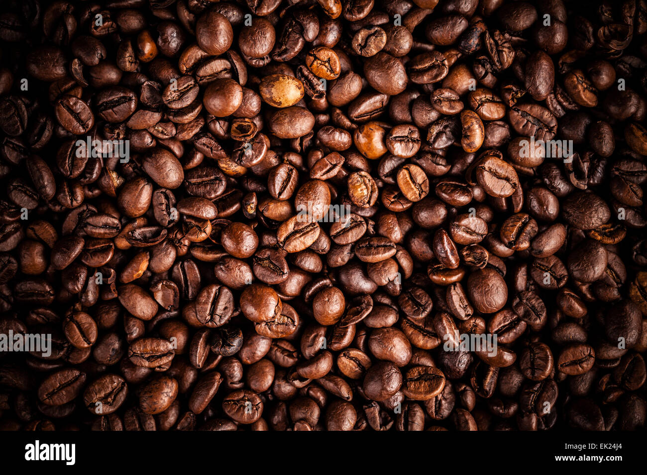 Coffee beans shot from aerial view Stock Photo - Alamy