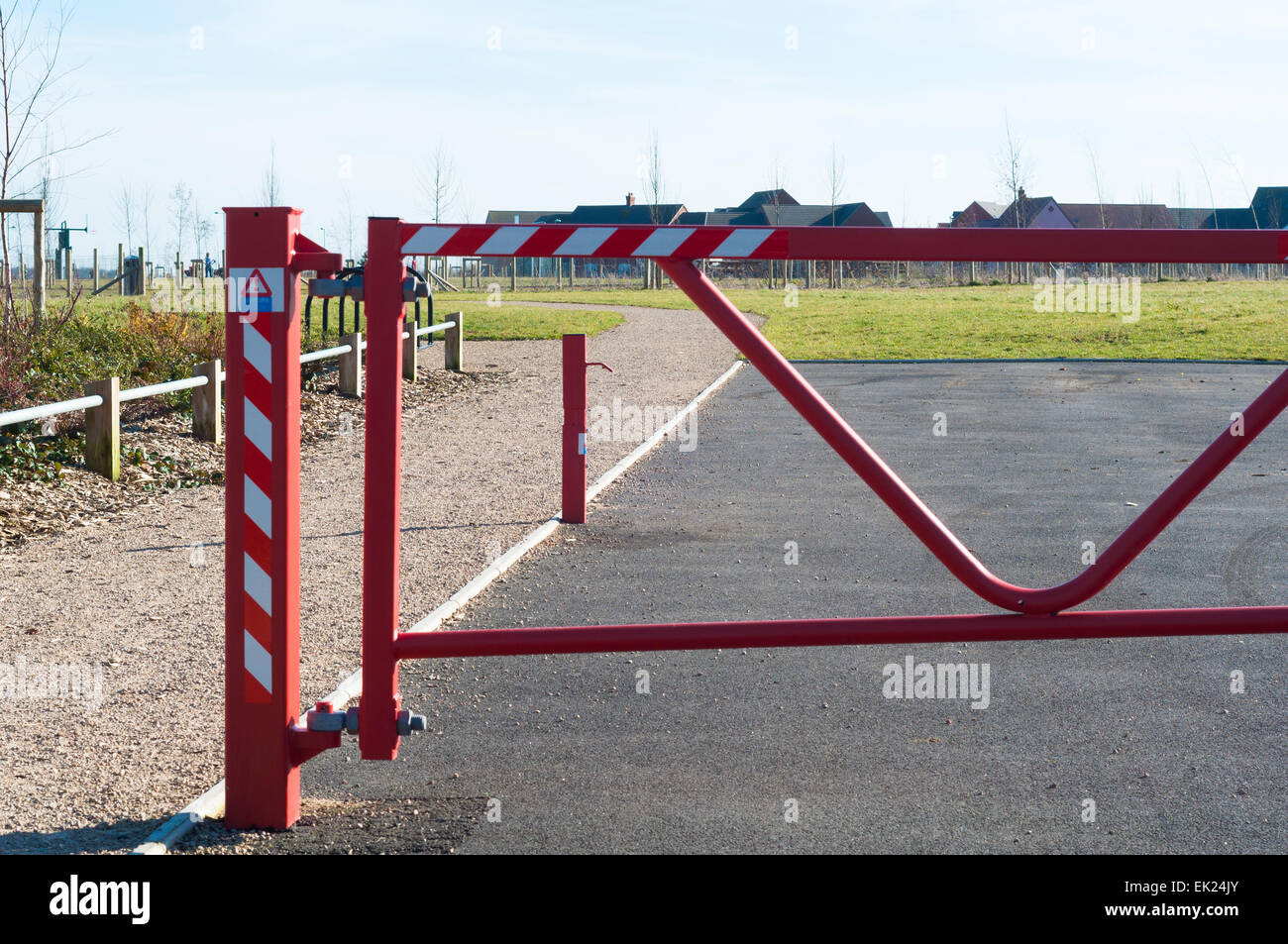 Park barrier in a residential area, UK Stock Photo - Alamy