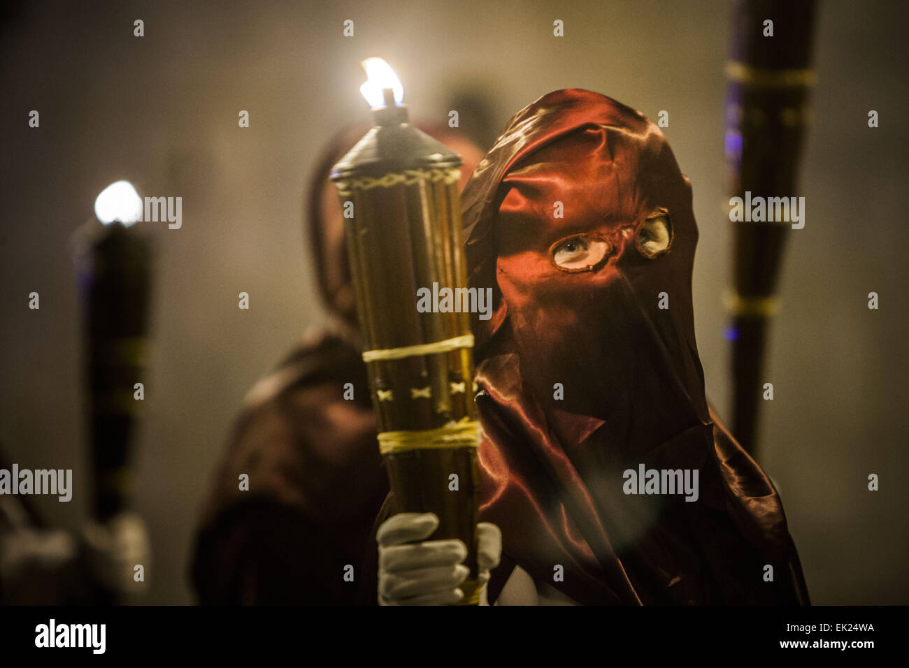 Santander, Cantabria, Spain. 3rd Apr, 2015. Penitent during the Holy ...