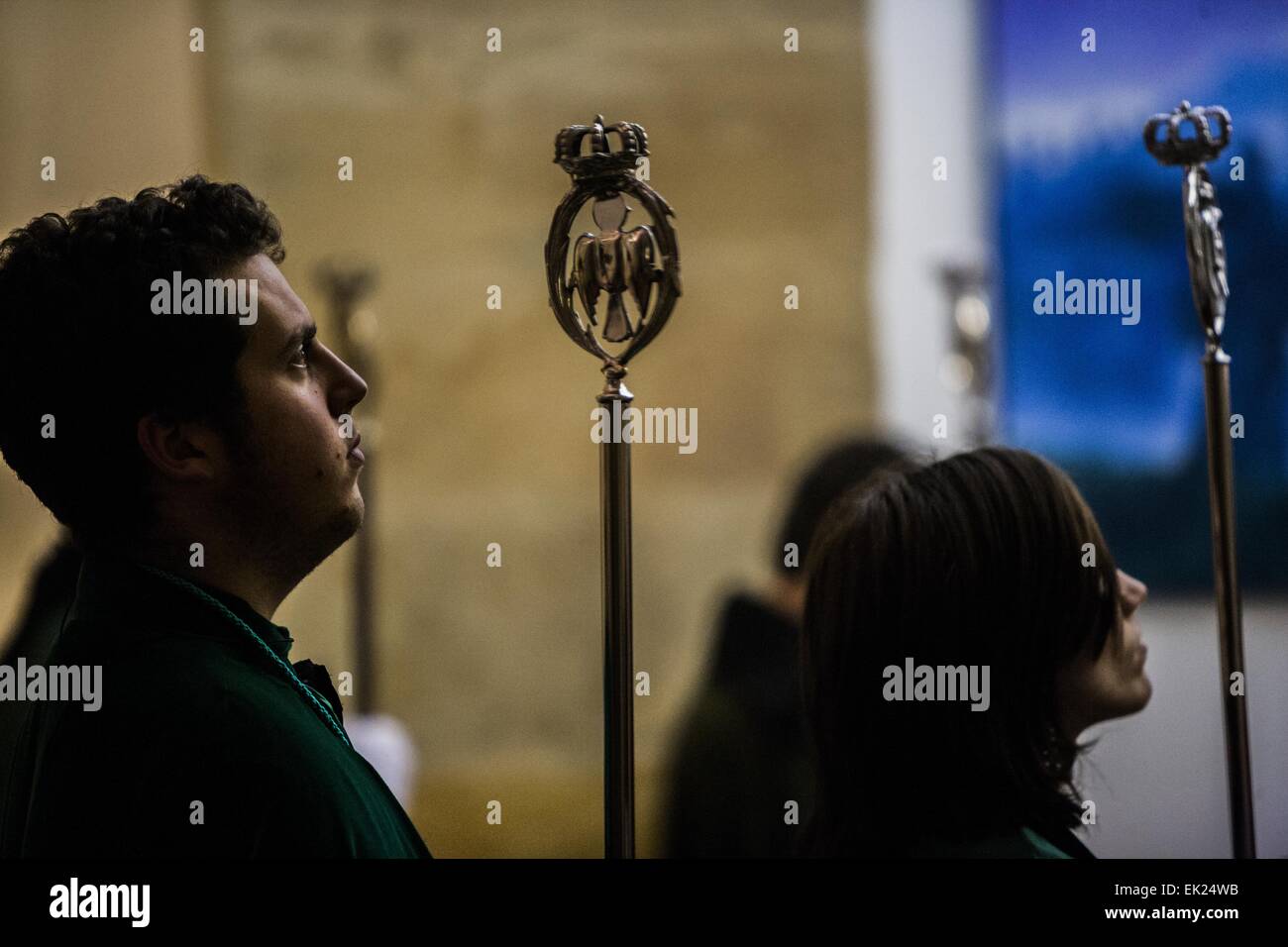 Santander, Cantabria, Spain. 3rd Apr, 2015. Penitent looking the ...